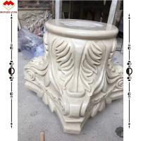 China Hand Carved Beige Marble Column Capital for Garden Roman Pillars Square Column for sale