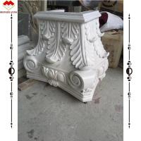 China Hand Carved Beige Marble Column Capital for Garden Roman Pillars Square Column for sale
