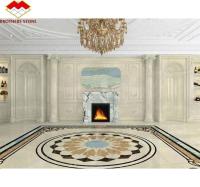 China Indoor Fragrant Snow Plum Fireplace Surround in Arched French Style Stone for York Homes for sale