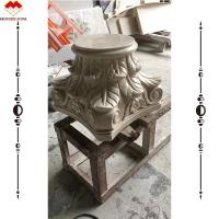 China Hand Carved Beige Marble Column Capital for Garden Roman Pillars Square Column for sale