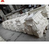 China Hand Carved Beige Marble Column Capital for Garden Roman Pillars Square Column for sale