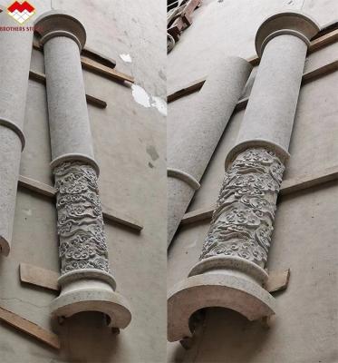China American Style Granite Marble Covering Pillar Carving Hollow Round Column at Yunfu Sale for sale