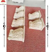 China Hotel Beige Cream Marble Roman Corinthian Capital Stone Column Bracket Carving Corbels for sale