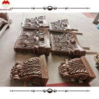 China Hotel Beige Cream Marble Roman Corinthian Capital Stone Column Bracket Carving Corbels for sale