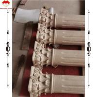 China Hotel Solid Beige Cream Stone Roman Marble Pillar Carving Design for Construction for sale