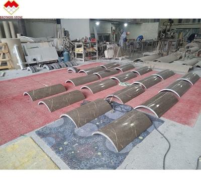 China Customized Modern Grey Marble Pillar Covering Design Style for Hollow Column Cladding for sale
