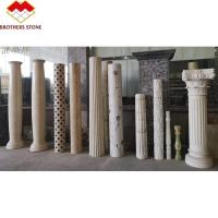 China Decoration Ink Green White Veins Marble Column pillar Roman Hollow 15-30mm Thickness for sale