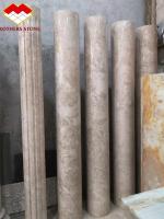 China Decoration Ink Green White Veins Marble Column pillar Roman Hollow 15-30mm Thickness for sale