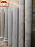 China Decoration Ink Green White Veins Marble Column pillar Roman Hollow 15-30mm Thickness for sale