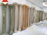 China Decoration Ink Green White Veins Marble Column pillar Roman Hollow 15-30mm Thickness for sale