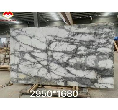 China Polished Arabescato White Italian Marble Slab for Modern Wall and Round Dining Table for sale