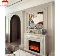 China Coal Fireplaces Modern Italian Style Marble Sofitel Fireplace Mantel for Indoor Decor for sale