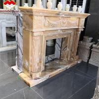 China Villa Living Room Fireplace Surrounds Modern Indoor Marble Stone Fireplaces Customized for sale