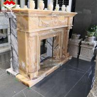 China Villa Living Room Fireplace Surrounds Modern Indoor Marble Stone Fireplaces Customized for sale