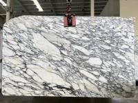 China Adjustable Marble Entry Console Table with Glossy Finish and Arabescato Marble Plinth for sale