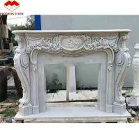 China Modern Italian Style Marble Fireplace Mantel Indoor Decorative Stone Fireplace in Granite for sale