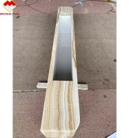 China Elegant Living Room Furniture Natural Marble TV Table Stand Set with White Wooden Veins for sale