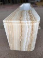 China Elegant Living Room Furniture Natural Marble TV Table Stand Set with White Wooden Veins for sale