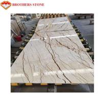 China Sofitel Gold Beige Marble Slab , Marble Floor Tiles With Smooth Looking for sale