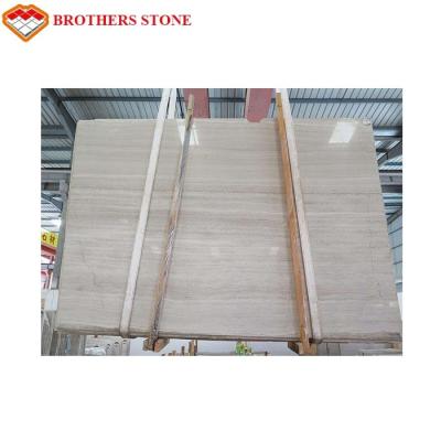 China Athens White Wood Vein Marble , Big Marble Slab Stone Eco - Friendly for sale