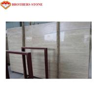 China Brothers Stone Beige Travertine Wood Vein Marble Stone Slab High Polished Degree for sale