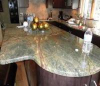 China Natural Polished Rainforest Green Marble Slabs for Kitchen Countertop Bar Tops for sale