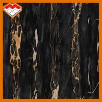 China Cut To Size Black Portoro Italian Marble With Gold Vein For Bathroom Countertop for sale