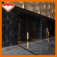 China Cut To Size Black Portoro Italian Marble With Gold Vein For Bathroom Countertop for sale