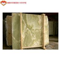 China Light Color Green Onyx Marble Slab Custom Size For TV Background for sale