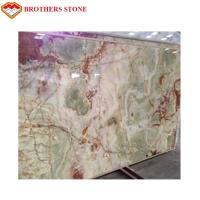 China Customized Size Jade Onyx Slab , Green Onyx Marble Big Slab For Coffee Table for sale