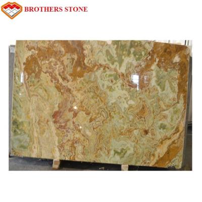 China Light Green Onyx Jade Green Stone Flooring With 15-18mm Thickness for sale