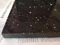 China Black Galaxy Artificial Quartz Stone Slabs , Black Galaxy Quartz Countertop for sale