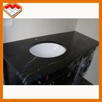 China Polished Marble Stone Tile , Black Marble With White Veins For Sink Wash Basin for sale