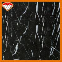 China Polished Marble Stone Tile , Black Marble With White Veins For Sink Wash Basin for sale