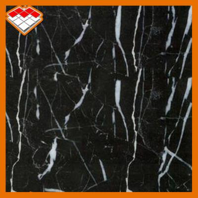 China Polished Marble Stone Tile , Black Marble With White Veins For Sink Wash Basin for sale