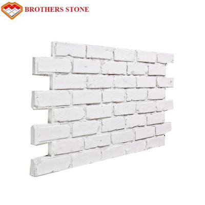 China White FauxBrick Wall Panels Stacked Stone Design Wall Panel for sale