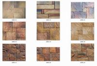China Castle Ledge Slate Exterior Embossed Red Artificial White Exterior Faux Stone Aggregate Brick Decorative Wall Panels for sale