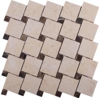 China Black And White Glass Mosaic Tiles , 3D Triangle Round Marble Mosaic Wall Tile 30x30 for sale
