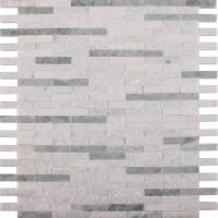 China Black And White Glass Mosaic Tiles , 3D Triangle Round Marble Mosaic Wall Tile 30x30 for sale