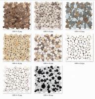 China Black And White Glass Mosaic Tiles , 3D Triangle Round Marble Mosaic Wall Tile 30x30 for sale