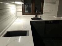China White Quartz Kitchen Worktops , Quartz Stone Countertops Customized Size for sale
