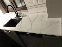 China White Quartz Kitchen Worktops , Quartz Stone Countertops Customized Size for sale