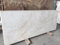 China OEM White Onyx Marble With Khaki Brown Veins Tiles Slab / Countertop Marble Slab for sale