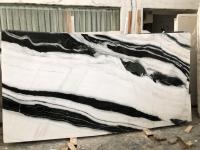 China China Panda White Flooring Counter Kitchen Marble Stone Slab Black Wave Natural Stone for sale