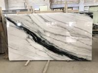 China China Panda White Flooring Counter Kitchen Marble Stone Slab Black Wave Natural Stone for sale