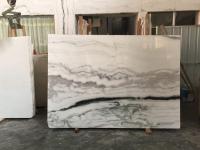 China China Panda White Flooring Counter Kitchen Marble Stone Slab Black Wave Natural Stone for sale