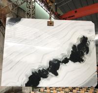 China China Panda White Flooring Counter Kitchen Marble Stone Slab Black Wave Natural Stone for sale