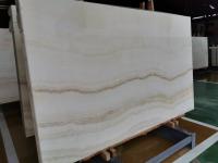 China Wooden White Backlit 16mm Jade Onyx Slab For Wall Panel for sale