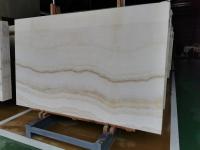 China Wooden White Backlit 16mm Jade Onyx Slab For Wall Panel for sale
