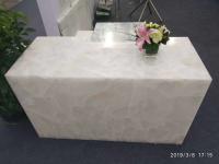 China Ice Age Onyx White Marble Onyx Backlit Semi Precious Stone Table Tops for sale